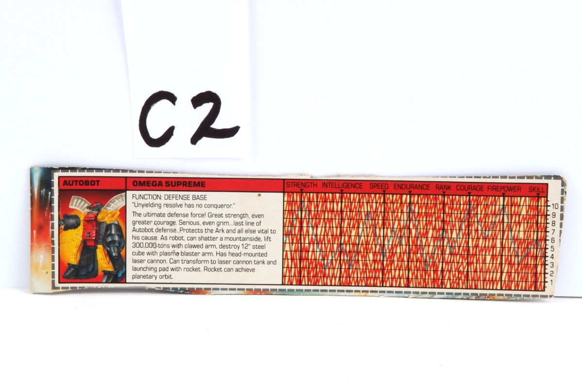 Transformers® G1 Omega Supreme Tech Specs or Stats Card SKU 209615 ...