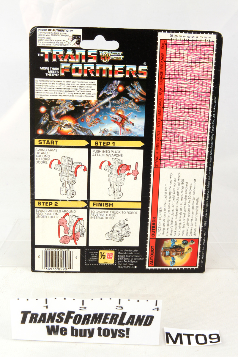 Transformers® G1 Outback Card SKU 318526 | Transformerland.com ...