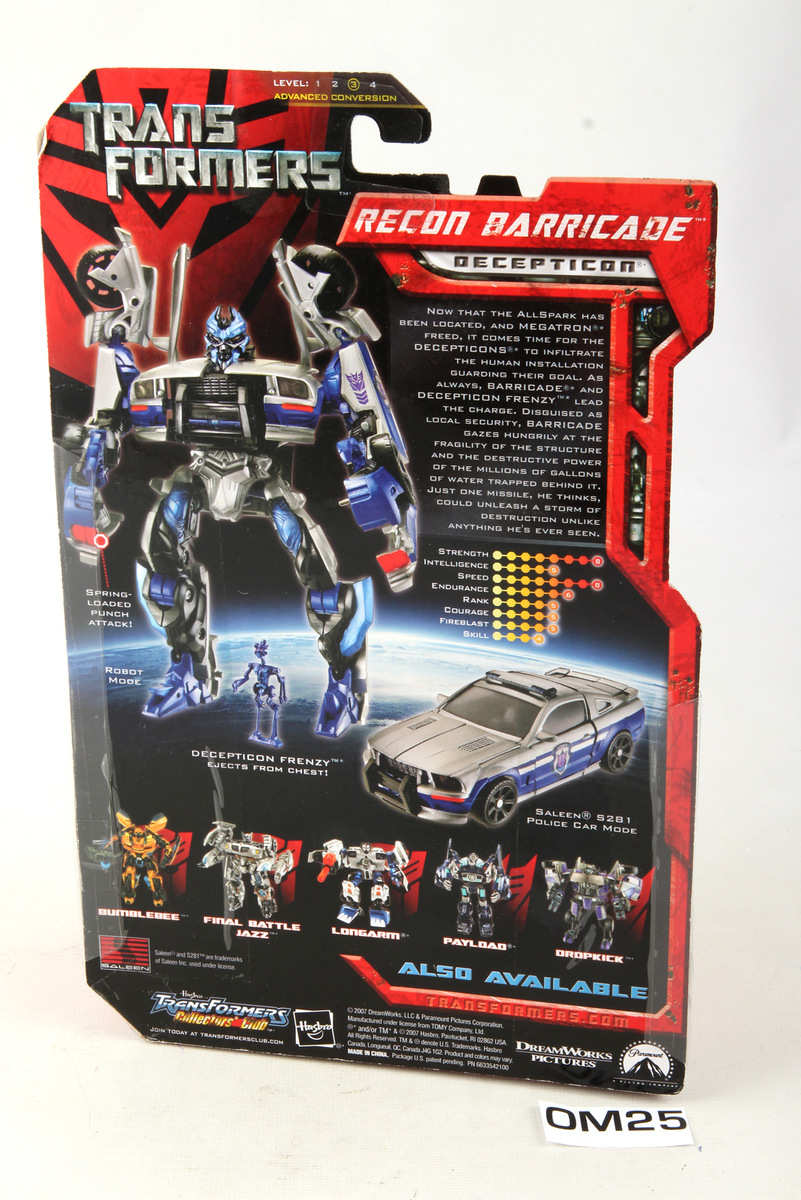 Sealed Transformers® Movie Deluxe Class Recon Barricade SKU 324079 ...